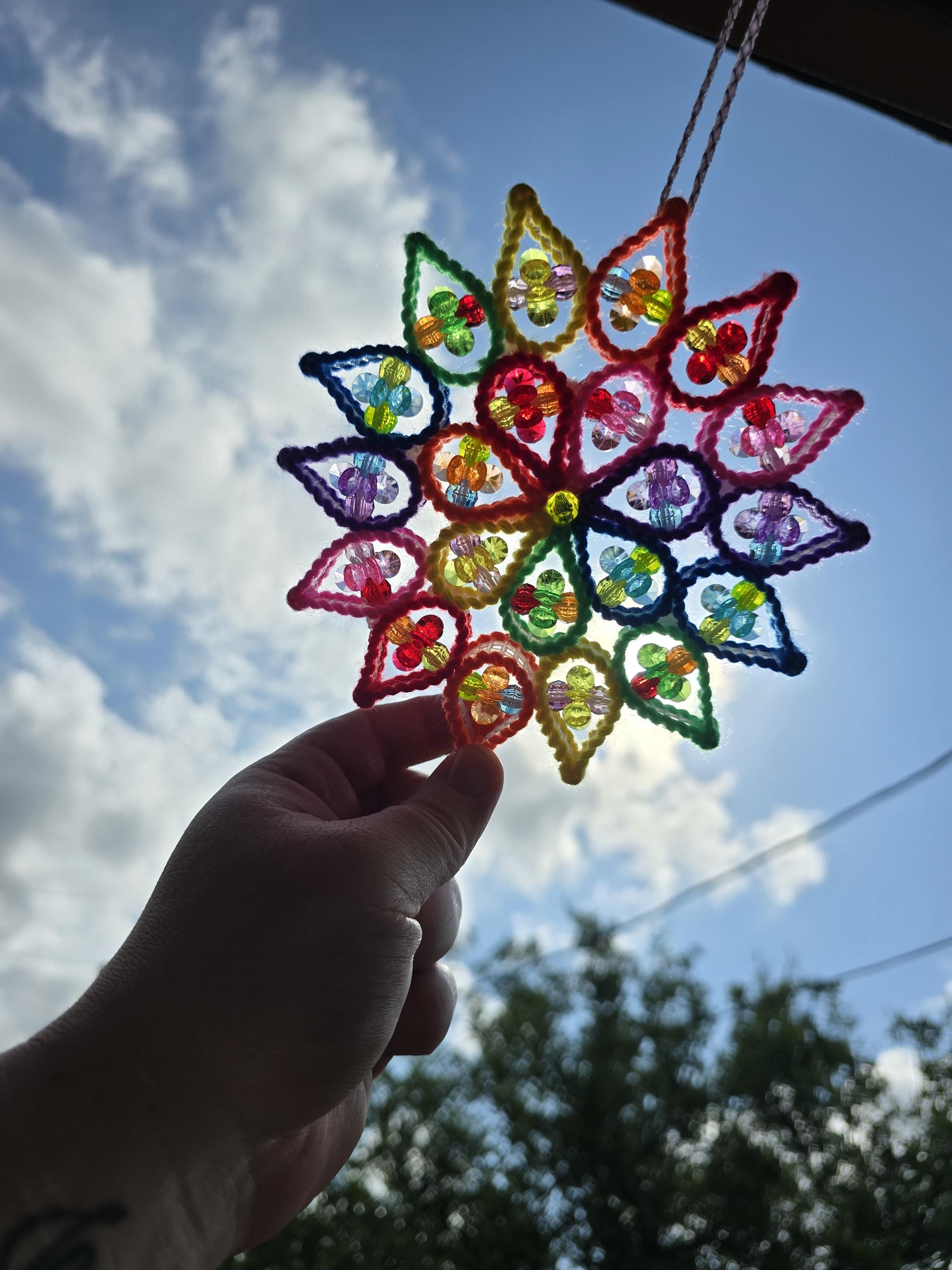 Rainbow Window Suncatcher Home Decor Made From Plastic Canvas - Etsy