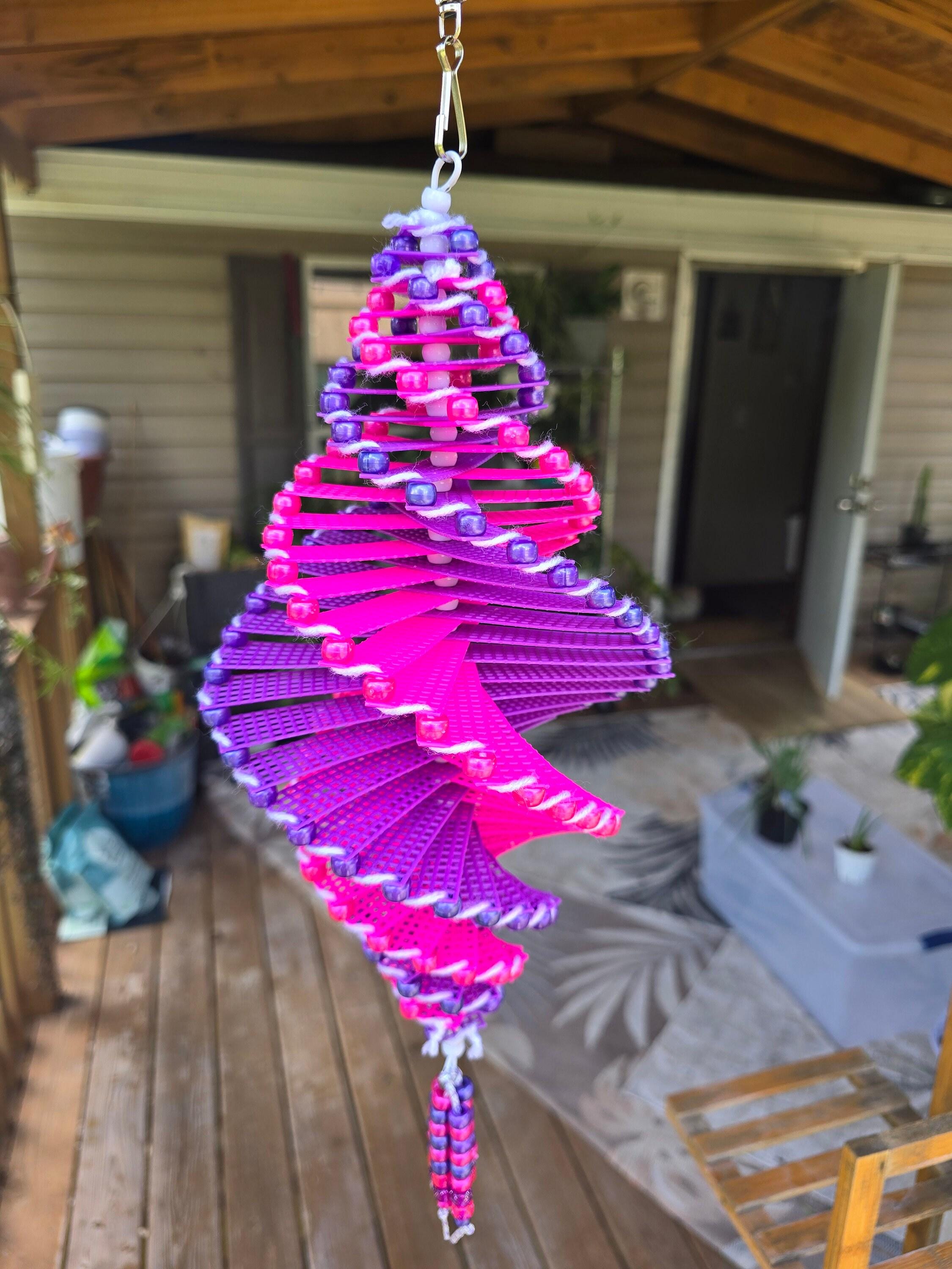Bright Pink and Purple Wind Spinner Handmade Porch Decor Twirly Wind ...