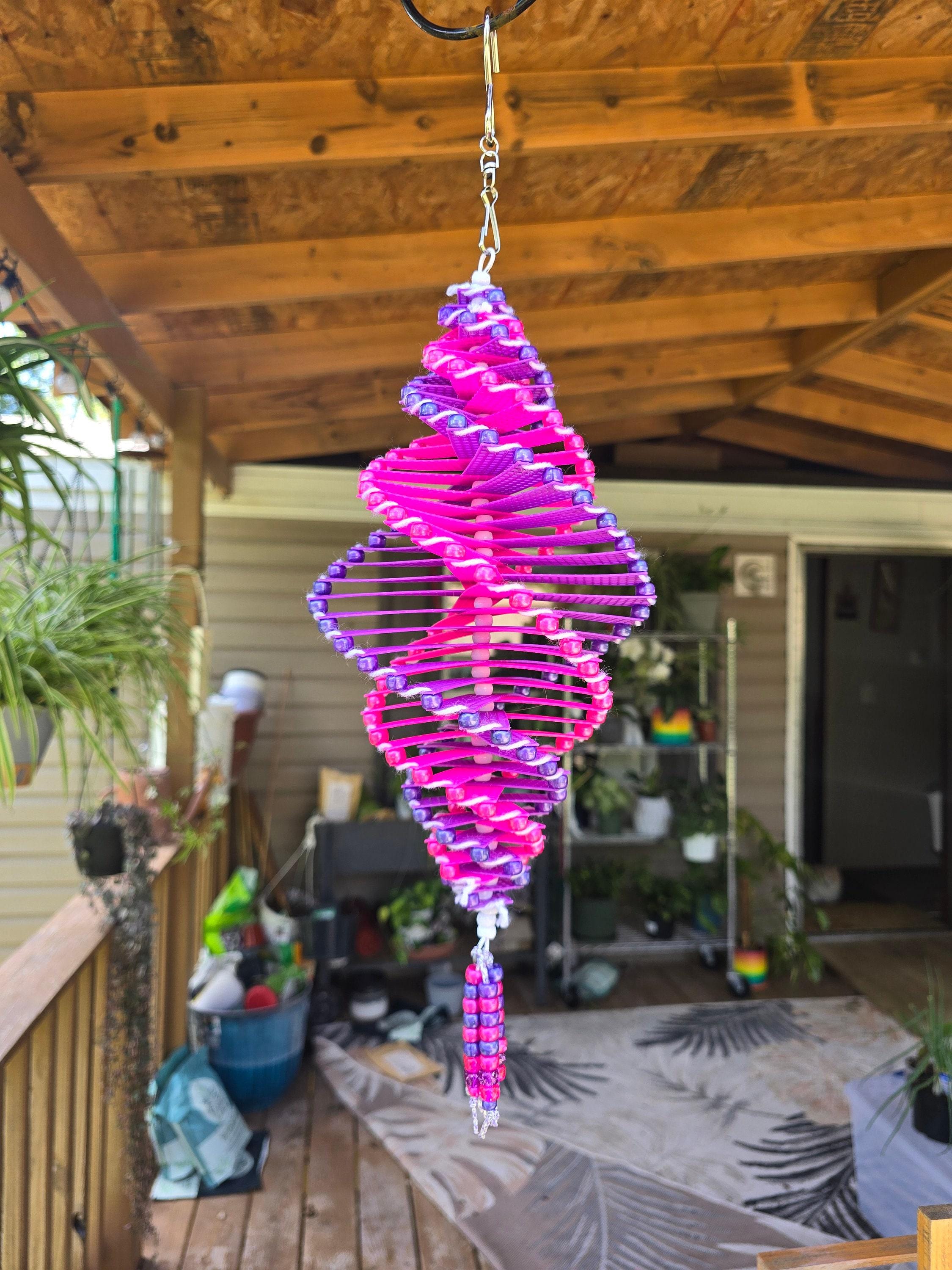 Bright Pink and Purple Wind Spinner Handmade Porch Decor Twirly Wind ...