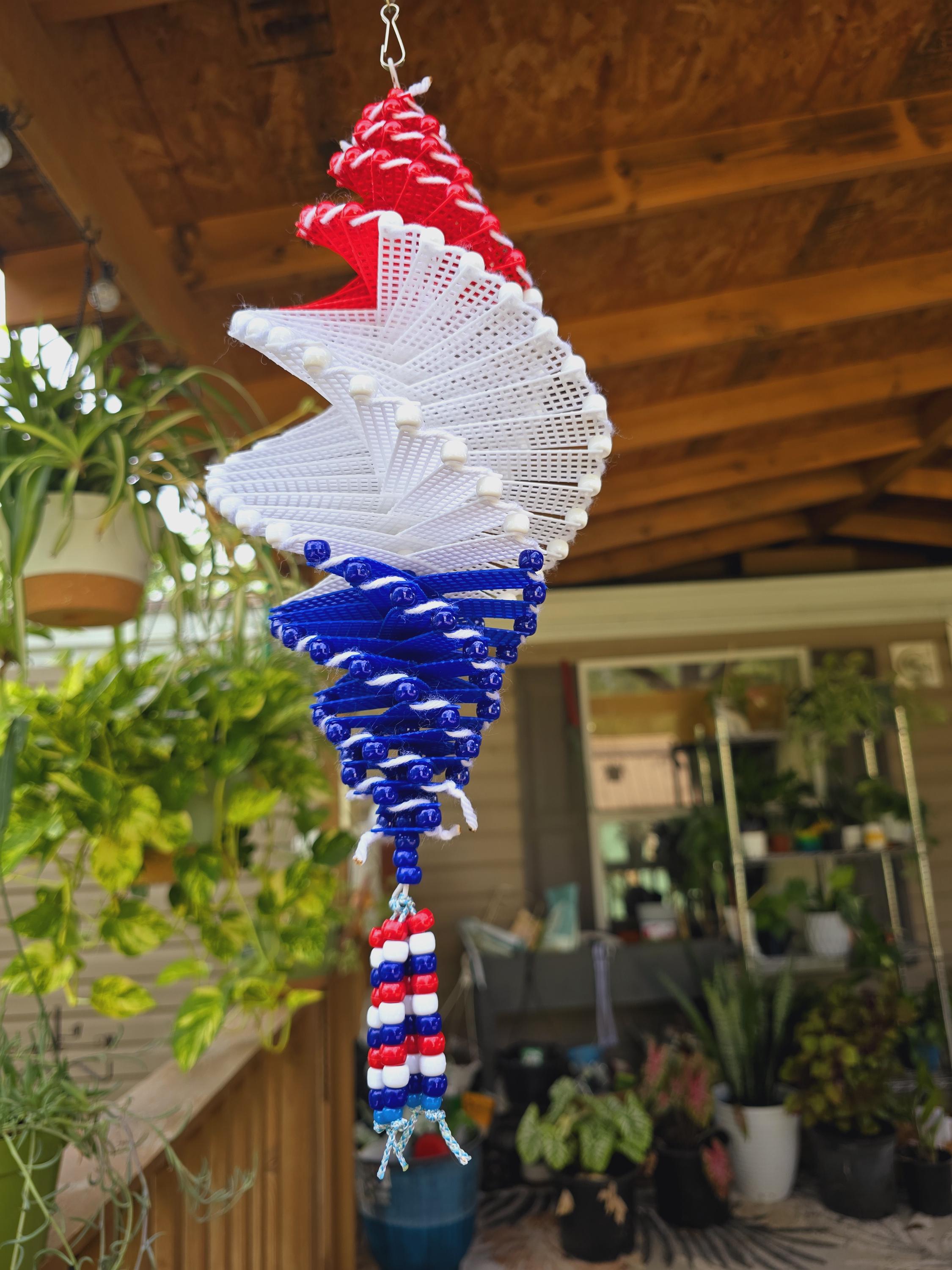 USA Red, White & Blue American Pride Wind Spinner Handmade Porch Decor ...