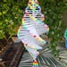 Rainbow Beaded White Canvas Wind Spinner Handmade Porch Decor Twirly ...