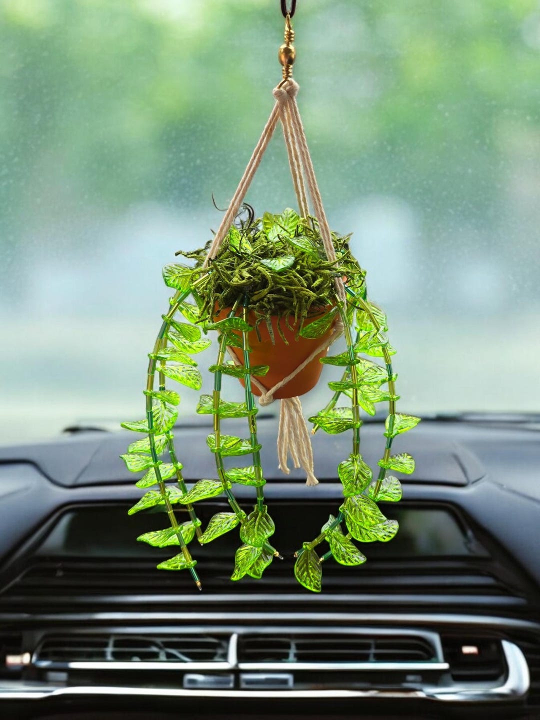 Handmade Mini Beaded Pothos Forever Plant to Hang in Car or House ...