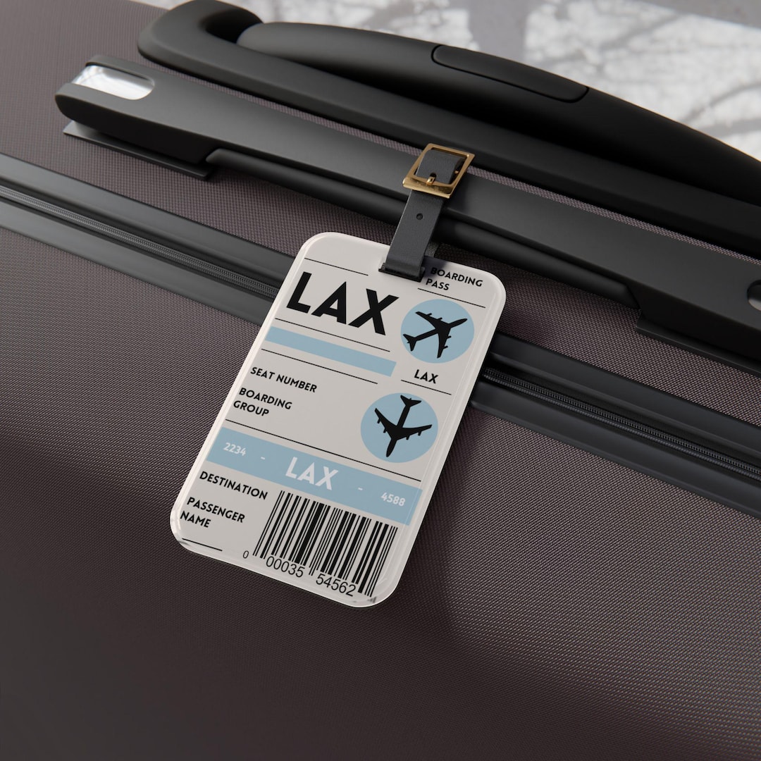 Luggage Tag - LAX Airport Boarding Pass, Travel Accessory, Personalized ...
