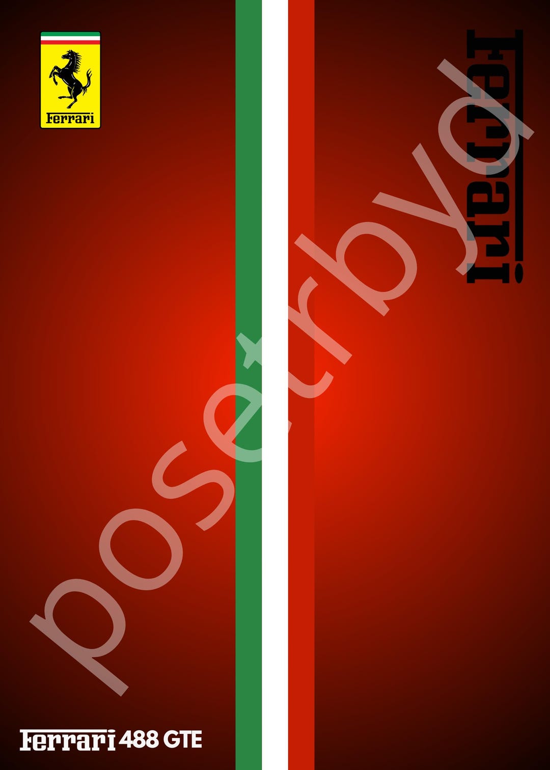 Lego Ferrari 488 Gte Background Poster - Etsy