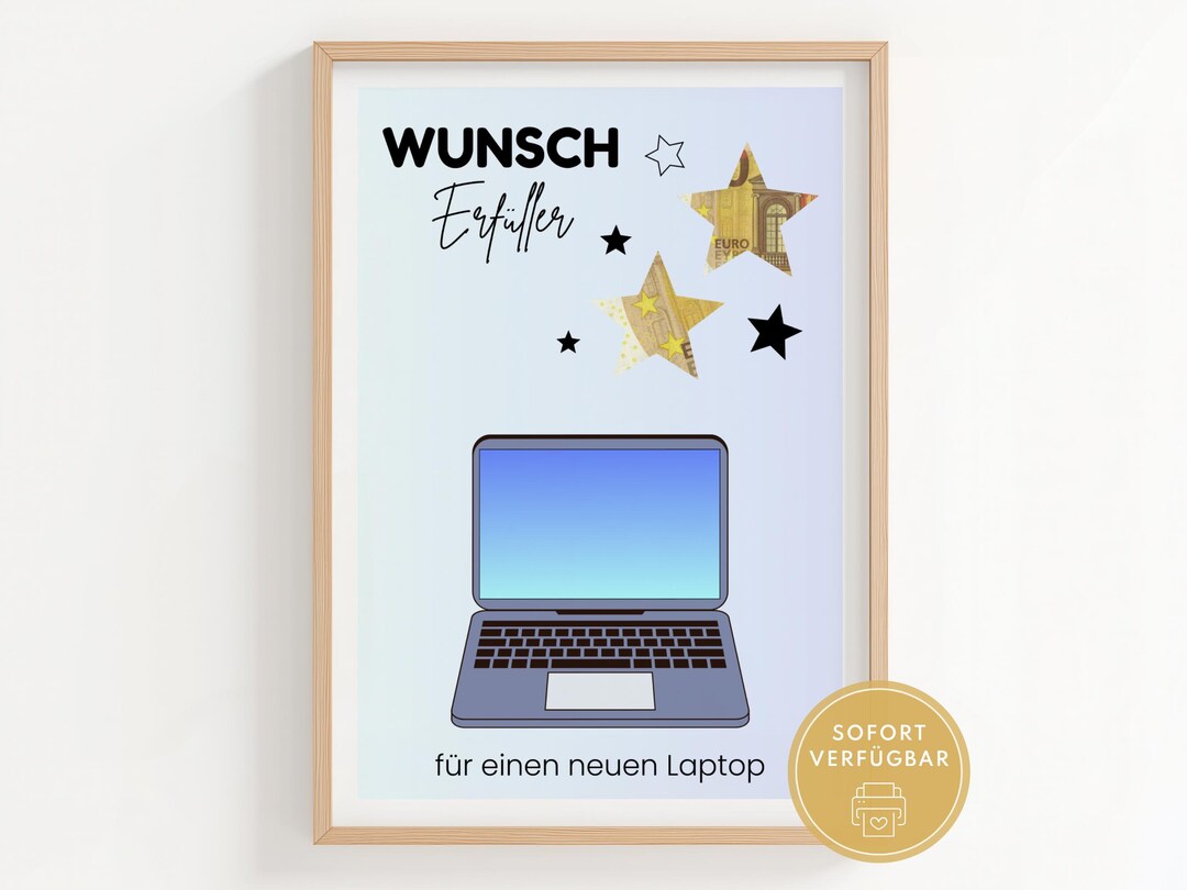 Money Gift for a Laptop, Wish Fulfillment Voucher for a Notebook, A4 ...