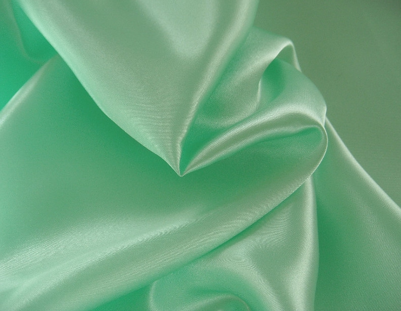 Mint Green Satin Lining Fabric Sample Size Fabric Fat - Etsy España