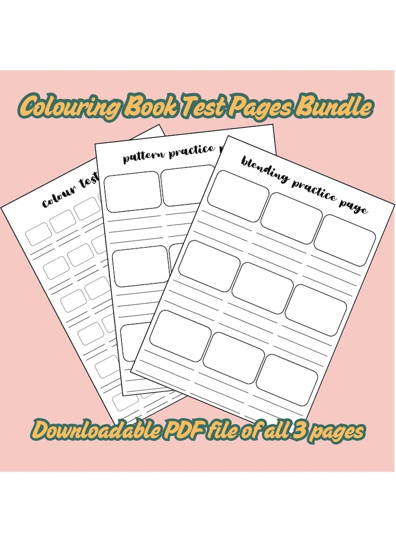Printable Colouring Book Test Pages Bundle - Square Design - Etsy