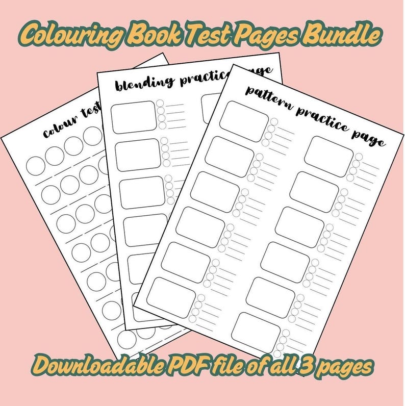 Printable Colouring Book Test Pages Bundle - Round Design - Etsy