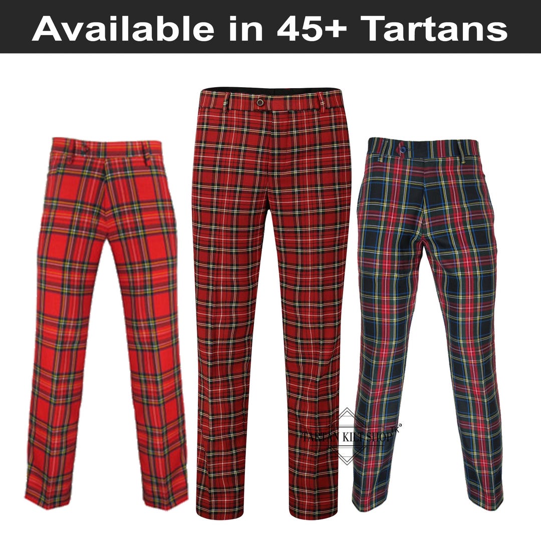 Men's Scottish Tartan Pants Custom Made Tartan Trousers Handmade Dress ...