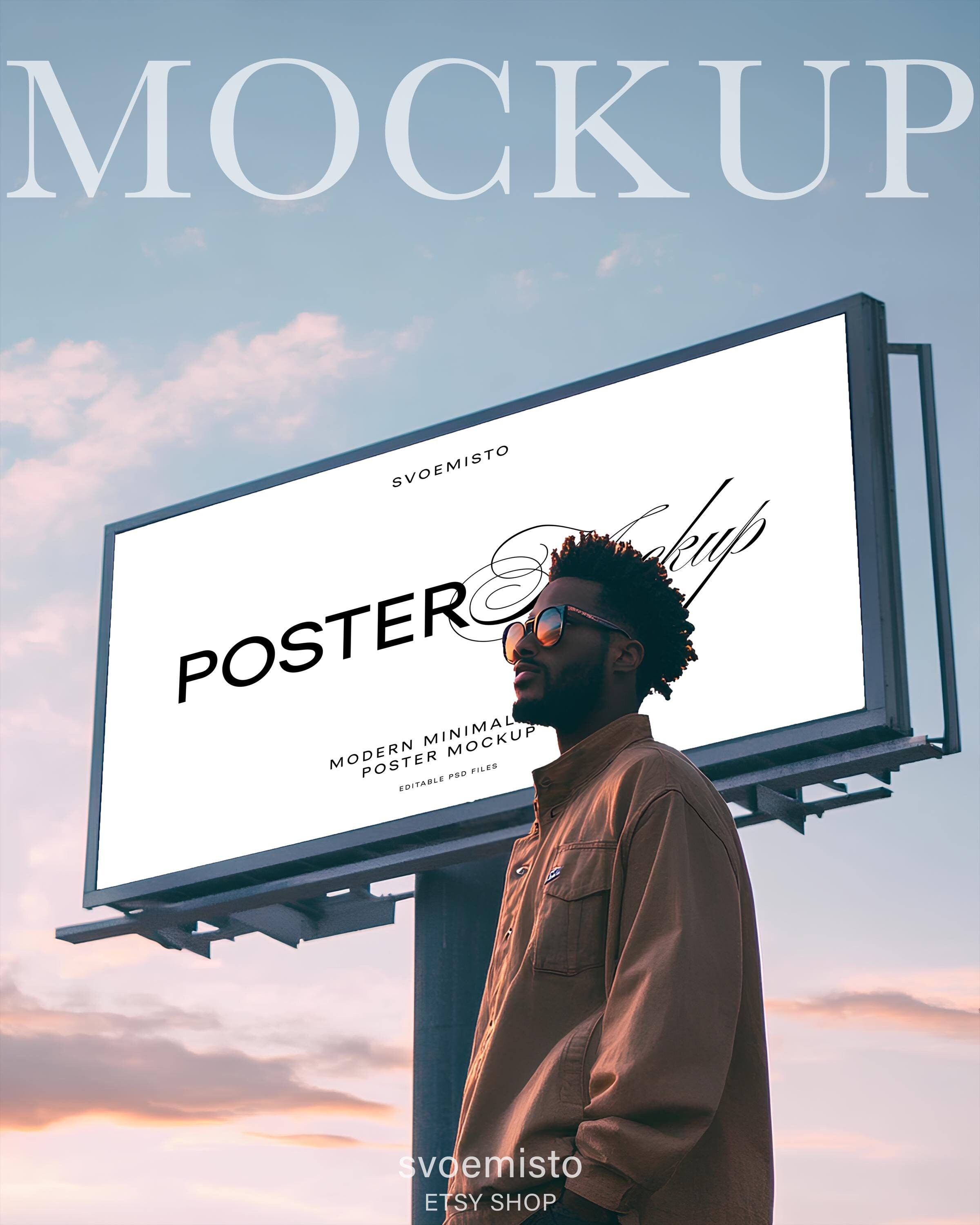 Billboard Ad Poster Mockup Psd Template For Billboard Display Poster