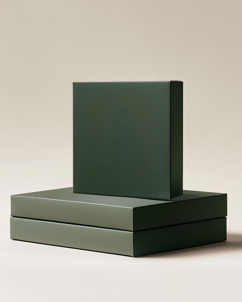 Green Paper Box Packaging Mockups, Shipping Box Mockup, Cardboard Box ...