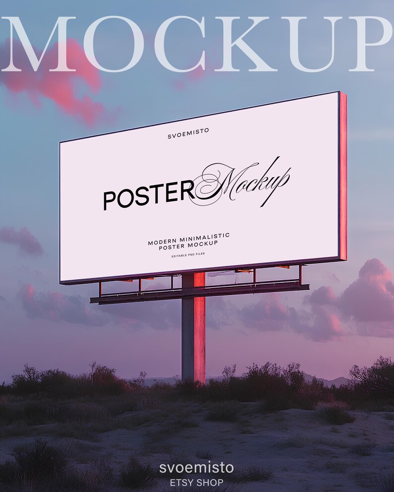 Billboard Poster Mockup – PSD Template for Billboard Display, Poster ...