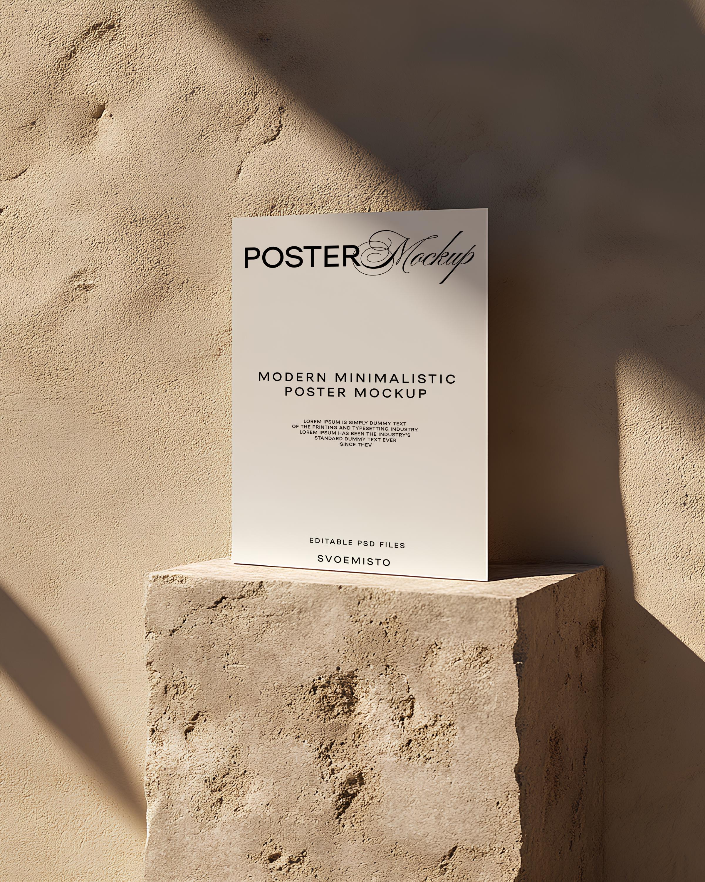 Vertical Poster Mockup – PSD Template for Display, Simple Poster ...