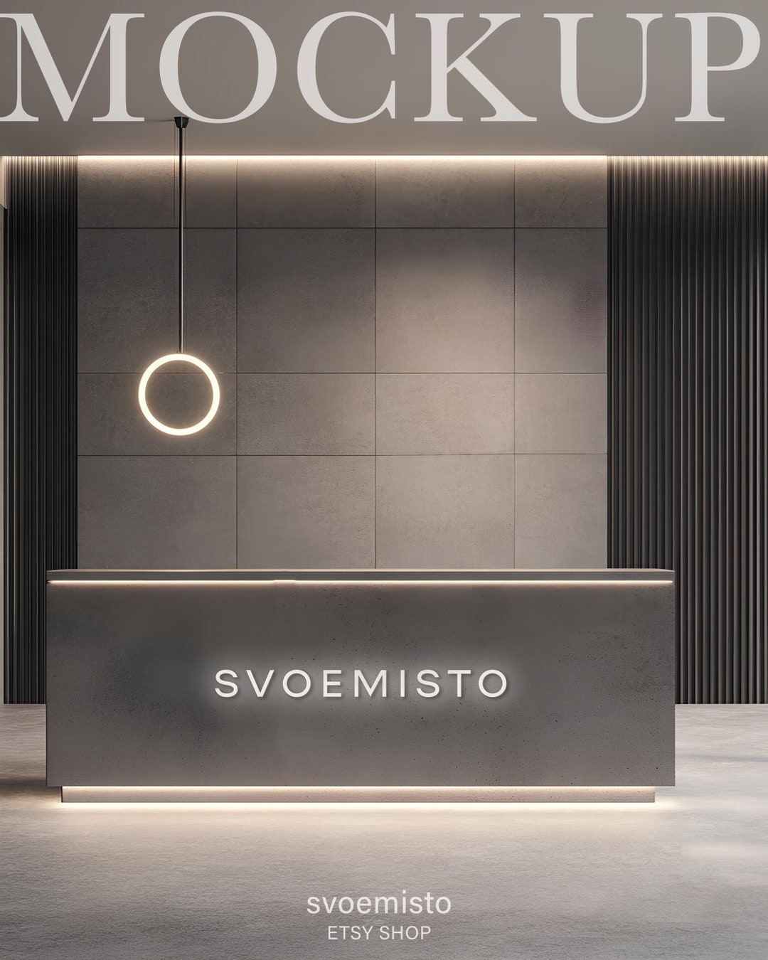 Logo Display Mockup, Store Facade Design, Elegant Salon Mockup, Front ...