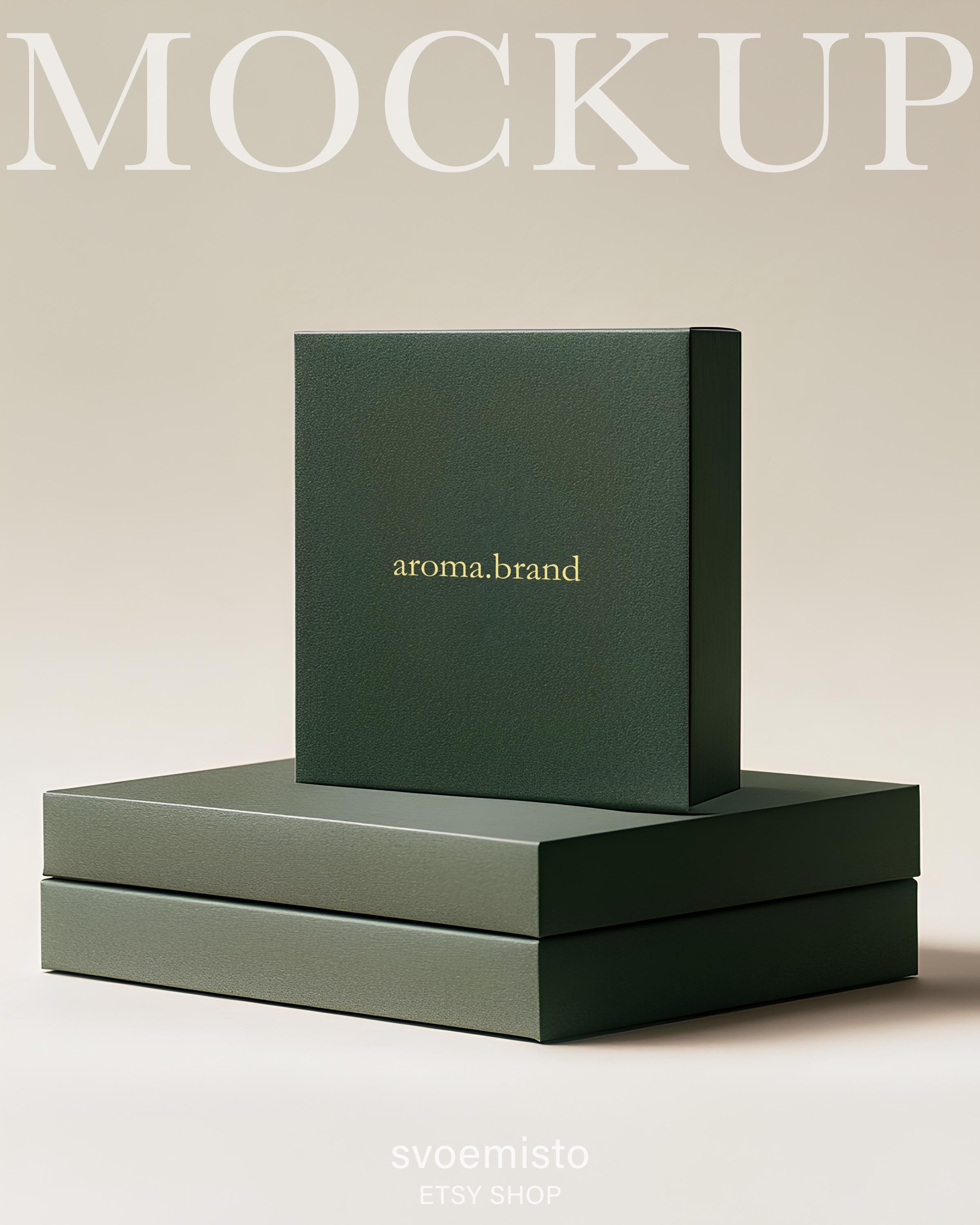 Green Paper Box Packaging Mockups, Shipping Box Mockup, Cardboard Box ...