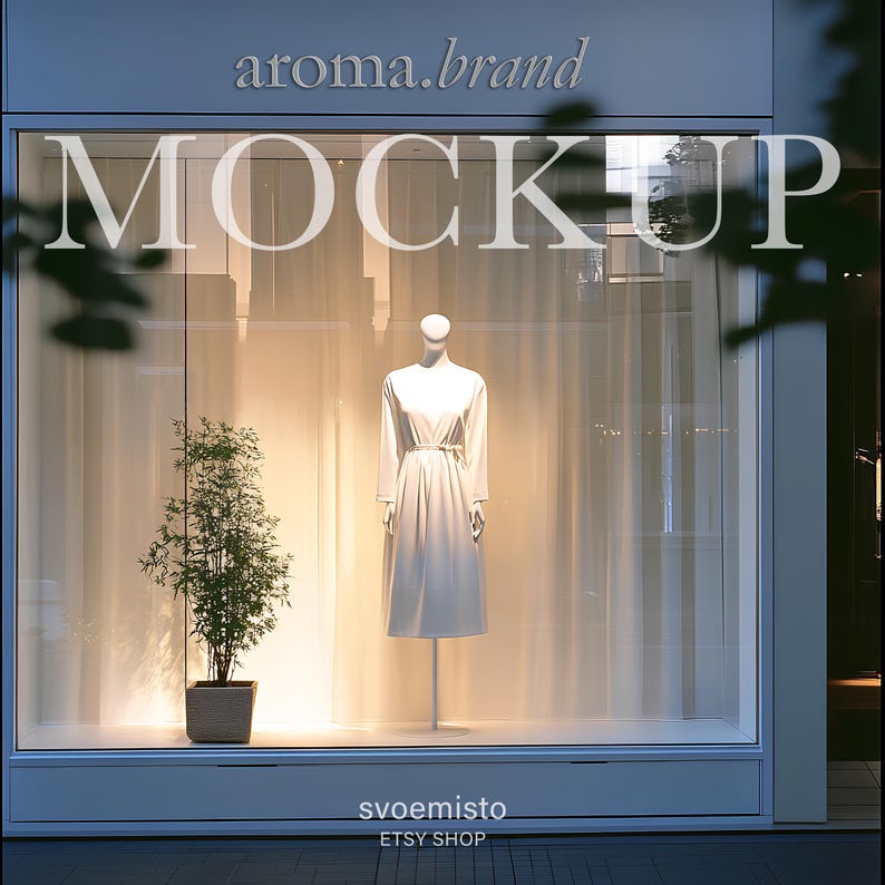 Fashion Storefront Mockup, Facade Mockup, Dress Store Mockup Elegant ...