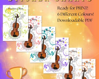 Printable Music Sticker Reward Chart | 5x 30 Days Piano Practice ...
