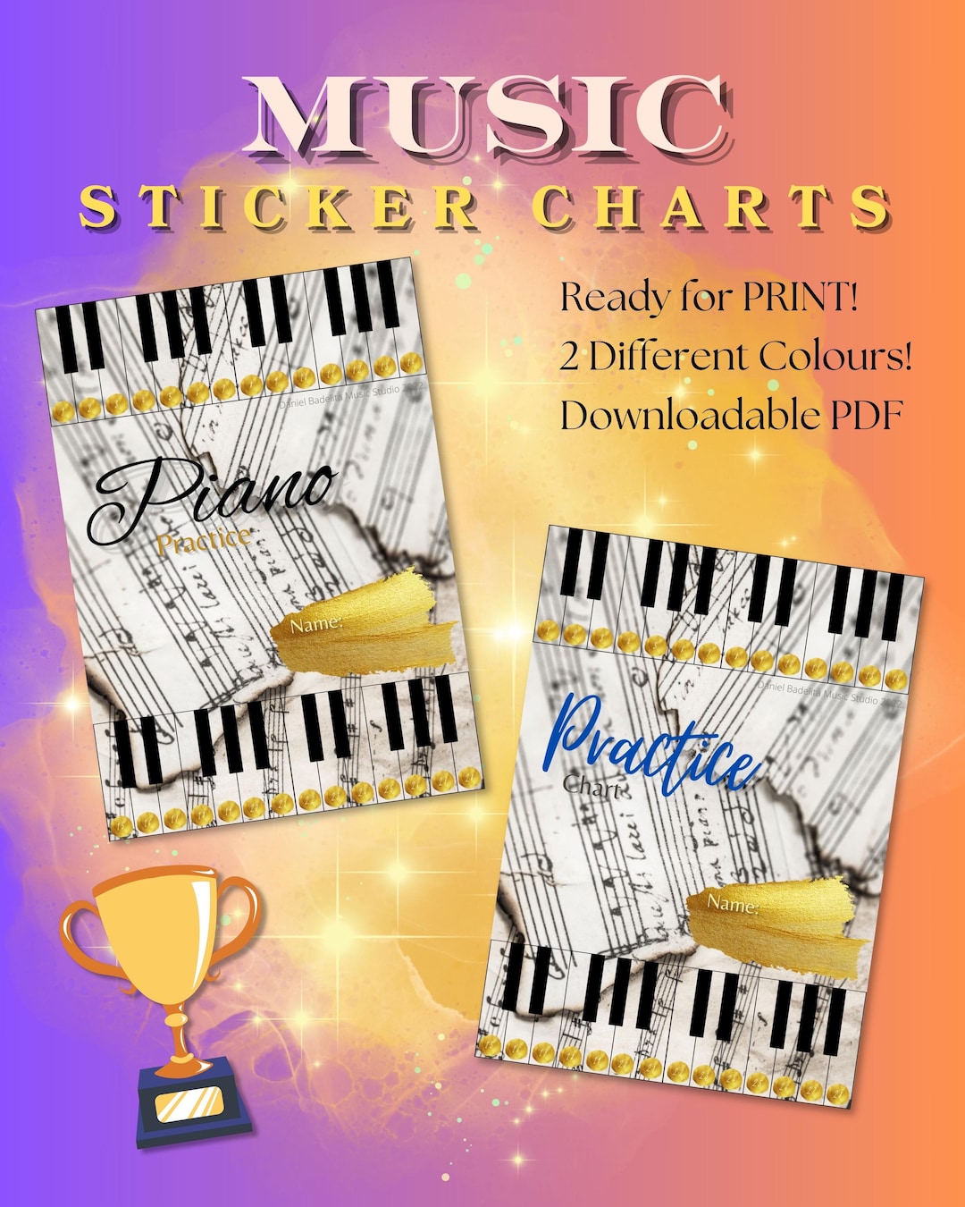 Printable Music Sticker Reward Chart | 2x 28 Days Piano Practice ...