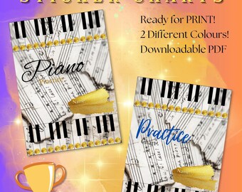 Printable Music Sticker Reward Chart | 30 Days Snake Piano Practice ...