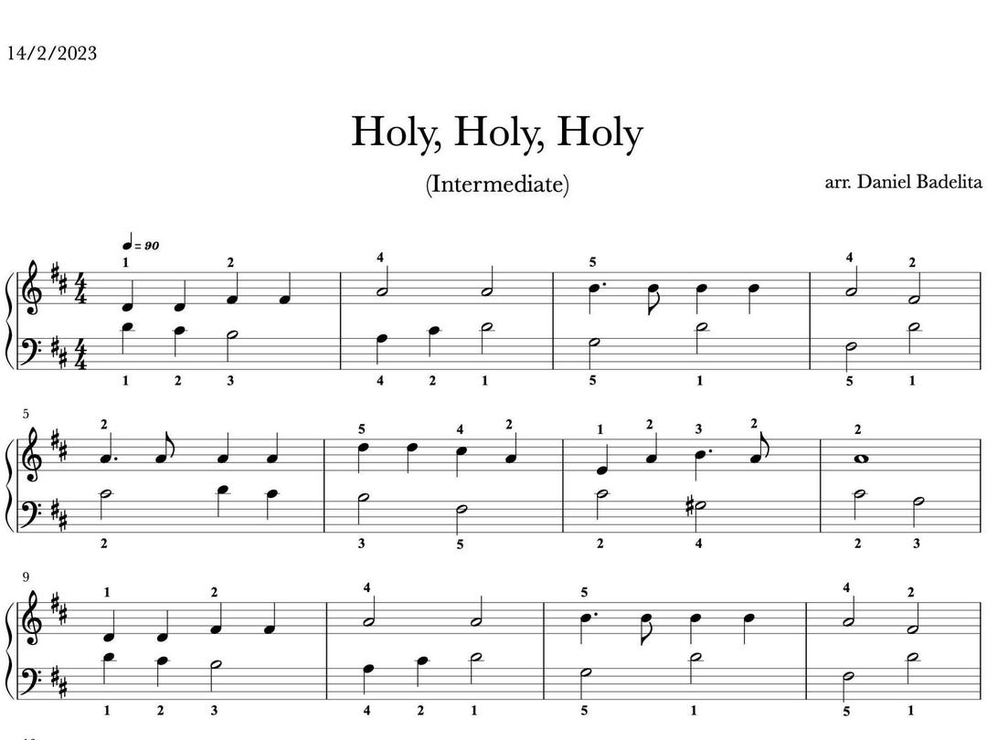 Holy Holy Holy Lord God Almighty | Intermediate Christian Arrangement ...