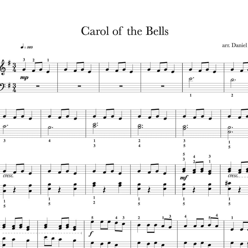 Piano Sheet Carol - Etsy