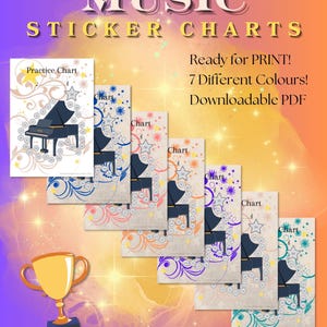 Printable Music Sticker Reward Chart | 7x 30 Days Piano Practice ...