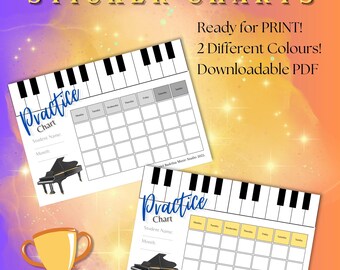 Printable Music Sticker Reward Chart | 10 Days Elementary Piano ...