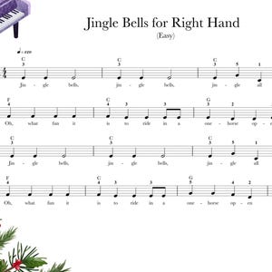 Jingle Bells for Right Hand - Easy Version | Arrangement Piano Keyboard ...