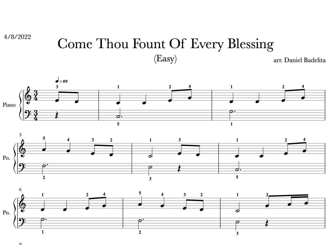 Come Thou Fount of Every Blessing | Christian Arrangement Piano ...