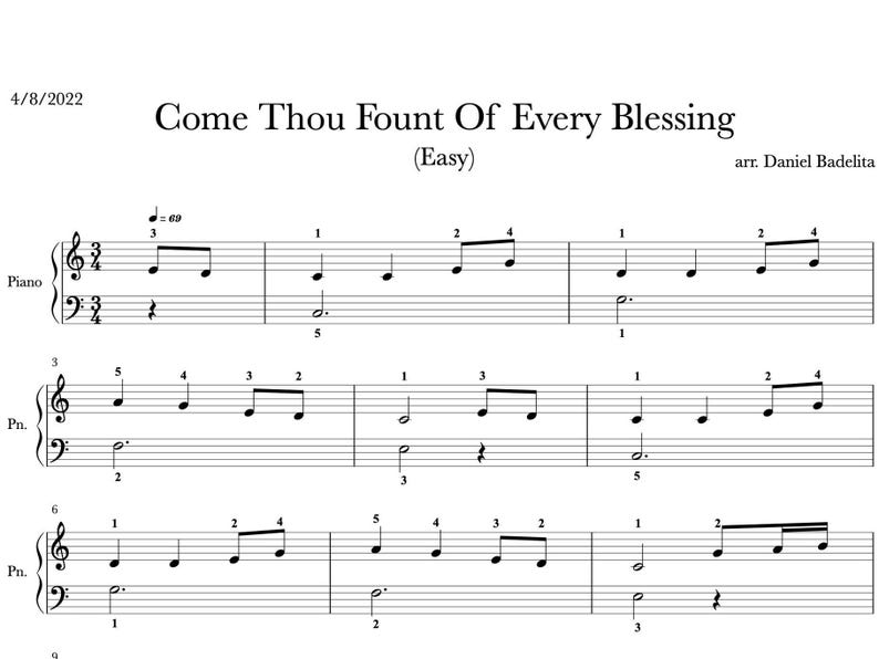 Come Thou Fount of Every Blessing | Christian Arrangement Piano ...