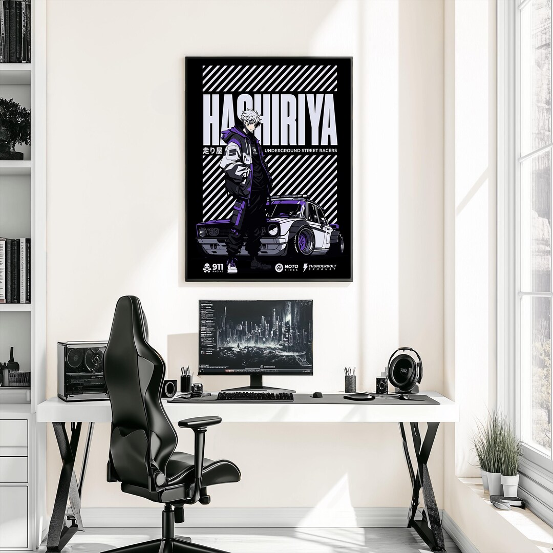 Hashiriya Drifter Digital Poster, Anime Manga Art Print, Gaming Room ...