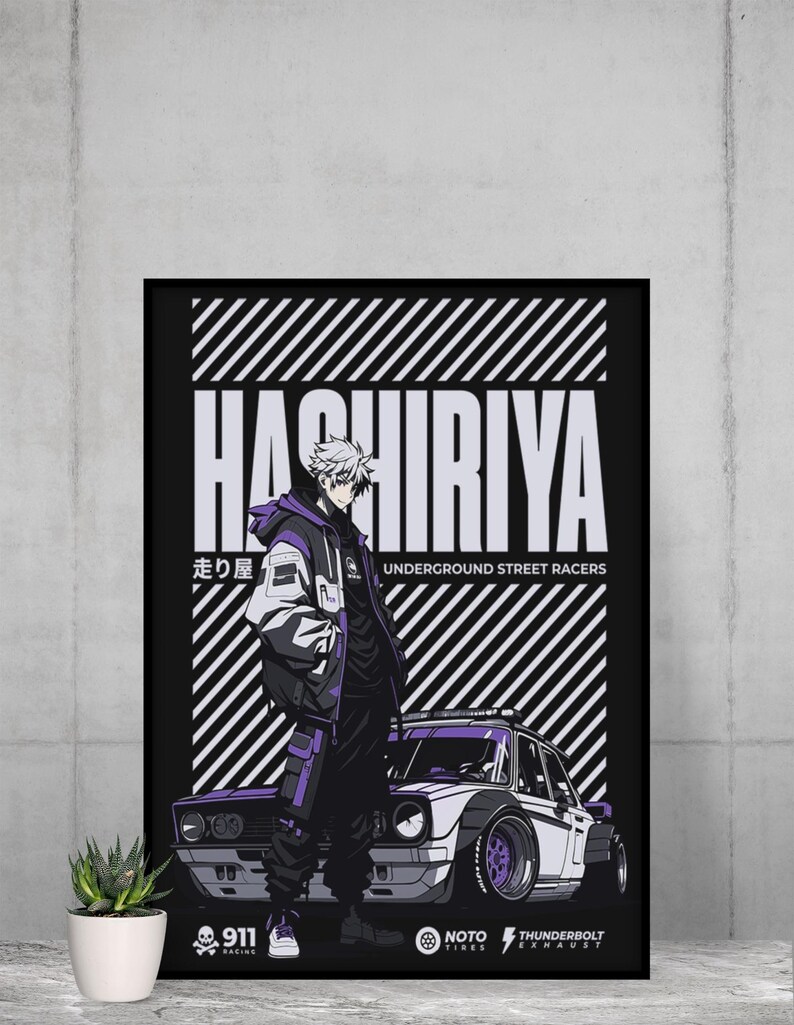 Hashiriya Drifter Digital Poster, Anime Manga Art Print, Gaming Room ...