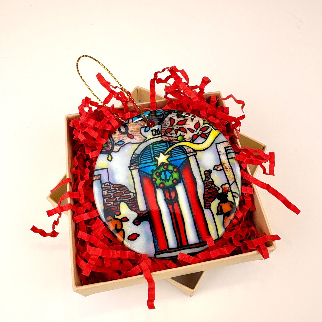 Puerta Y Bandera Navideña 2018 Handmade Colorful Ornament Ceramic Art ...