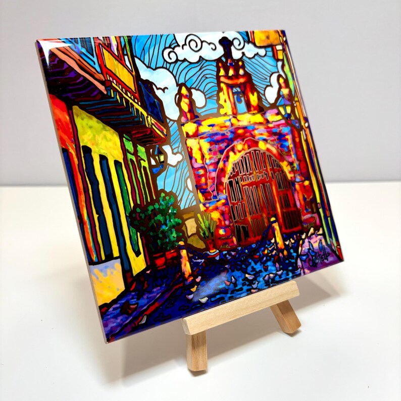 Old San Juan Ceramic Tile Art – Colorful Caribbean Wall Decor by Susana ...