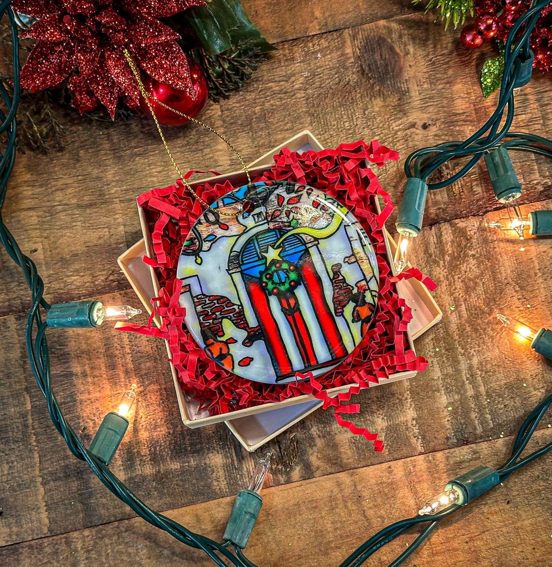 Puerta Y Bandera Navideña 2018 Handmade Colorful Ornament Ceramic Art ...