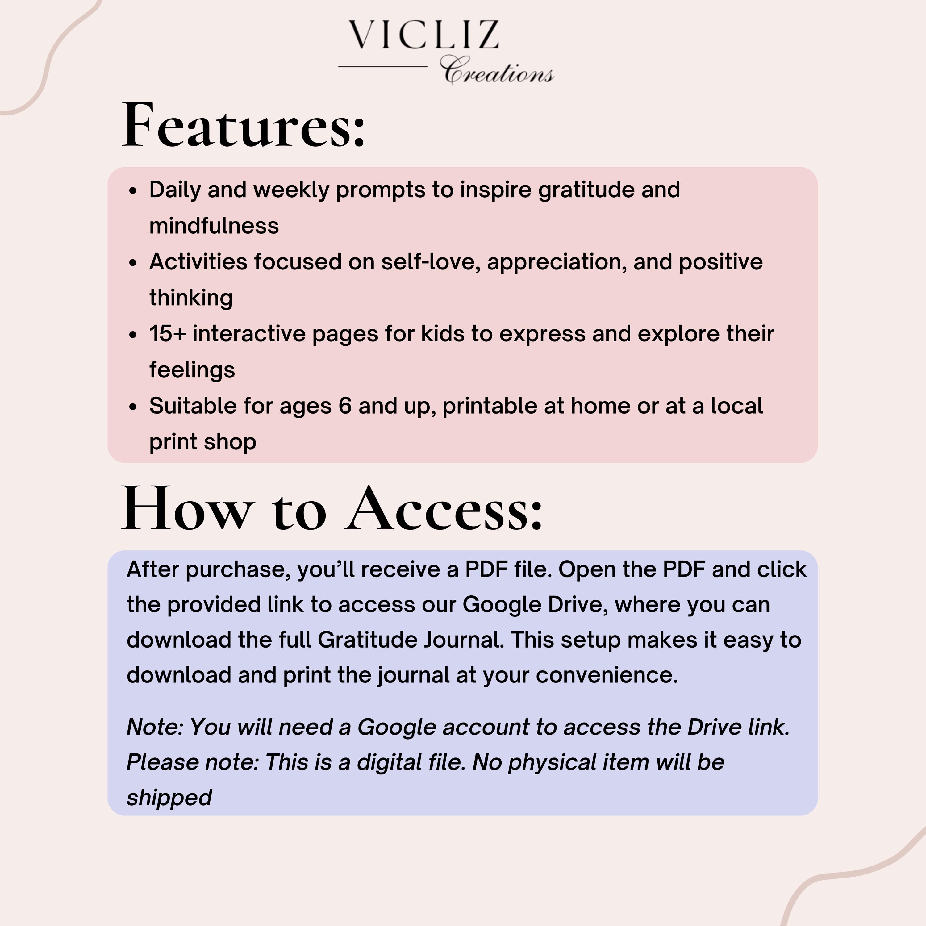 Printable Kids Gratitude Journal | Fun Workbook for Mindfulness and ...