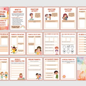 Printable Kids Gratitude Journal | Fun Workbook for Mindfulness and ...