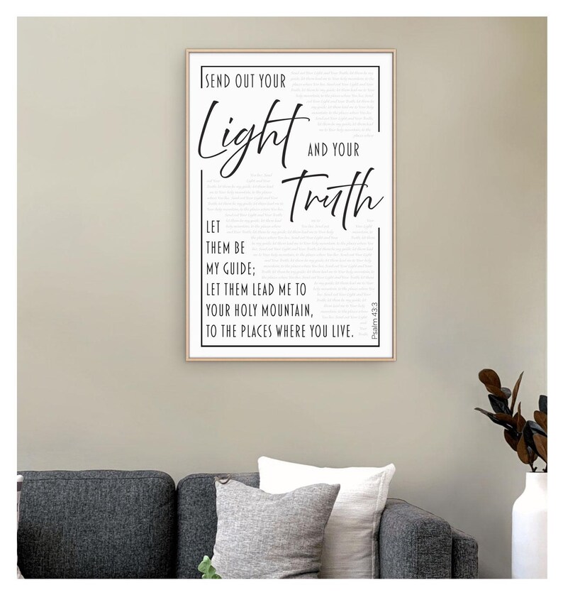 Scripture Wall Art | Send Out Your Light | Modern Framed Christian ...