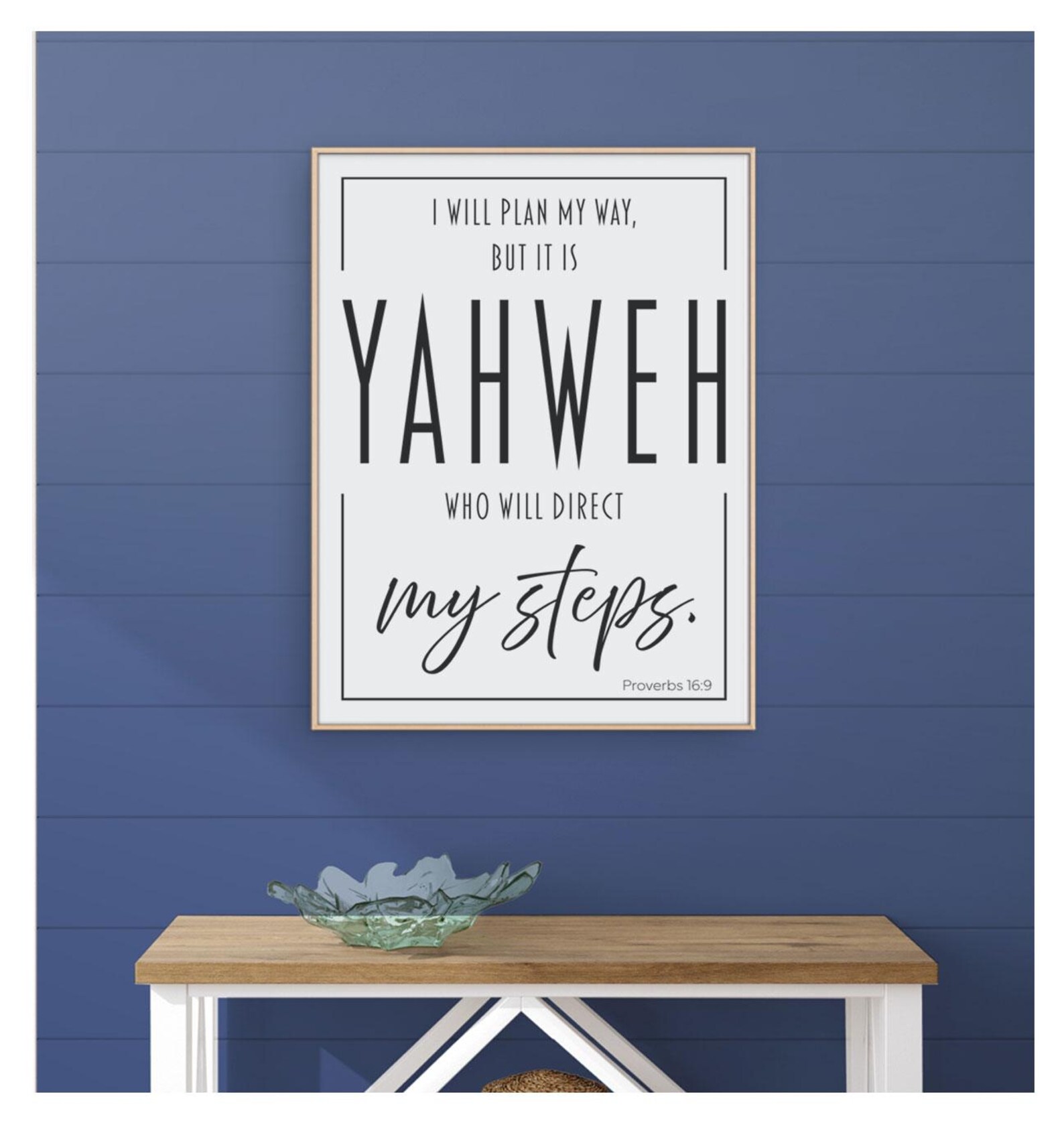Scripture Wall Art Yahweh Directs My Steps Modern Framed Christian ...