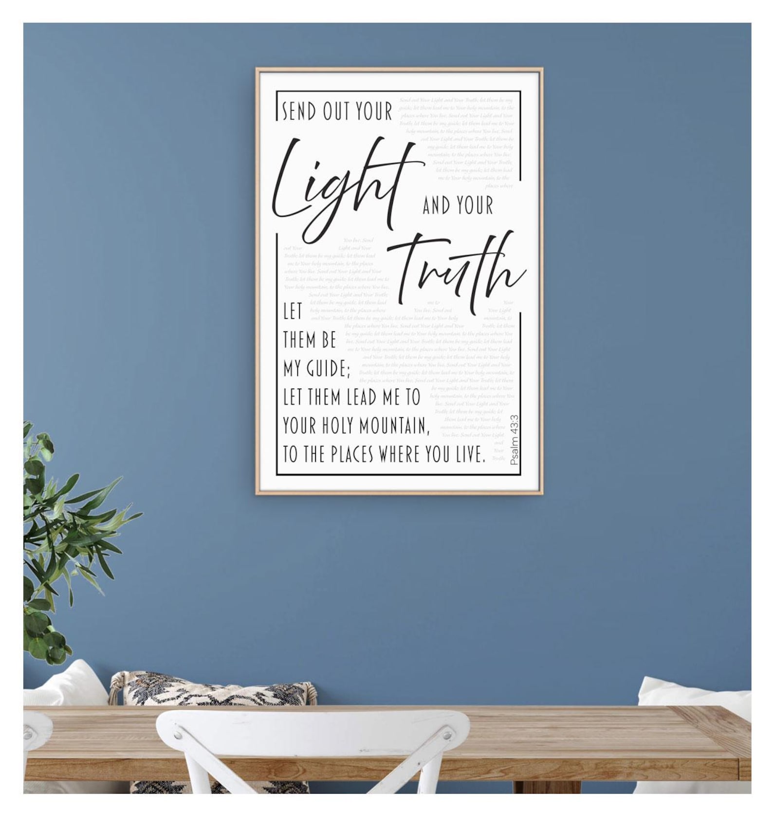 Scripture Wall Art | Send Out Your Light | Modern Framed Christian ...