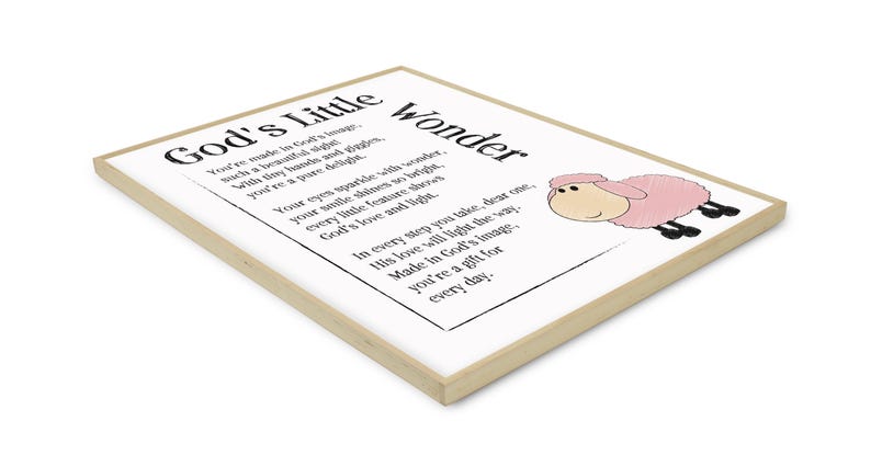Christian Nursery Wall Art – God's Little Wonder Poem With Baby Lamb ...