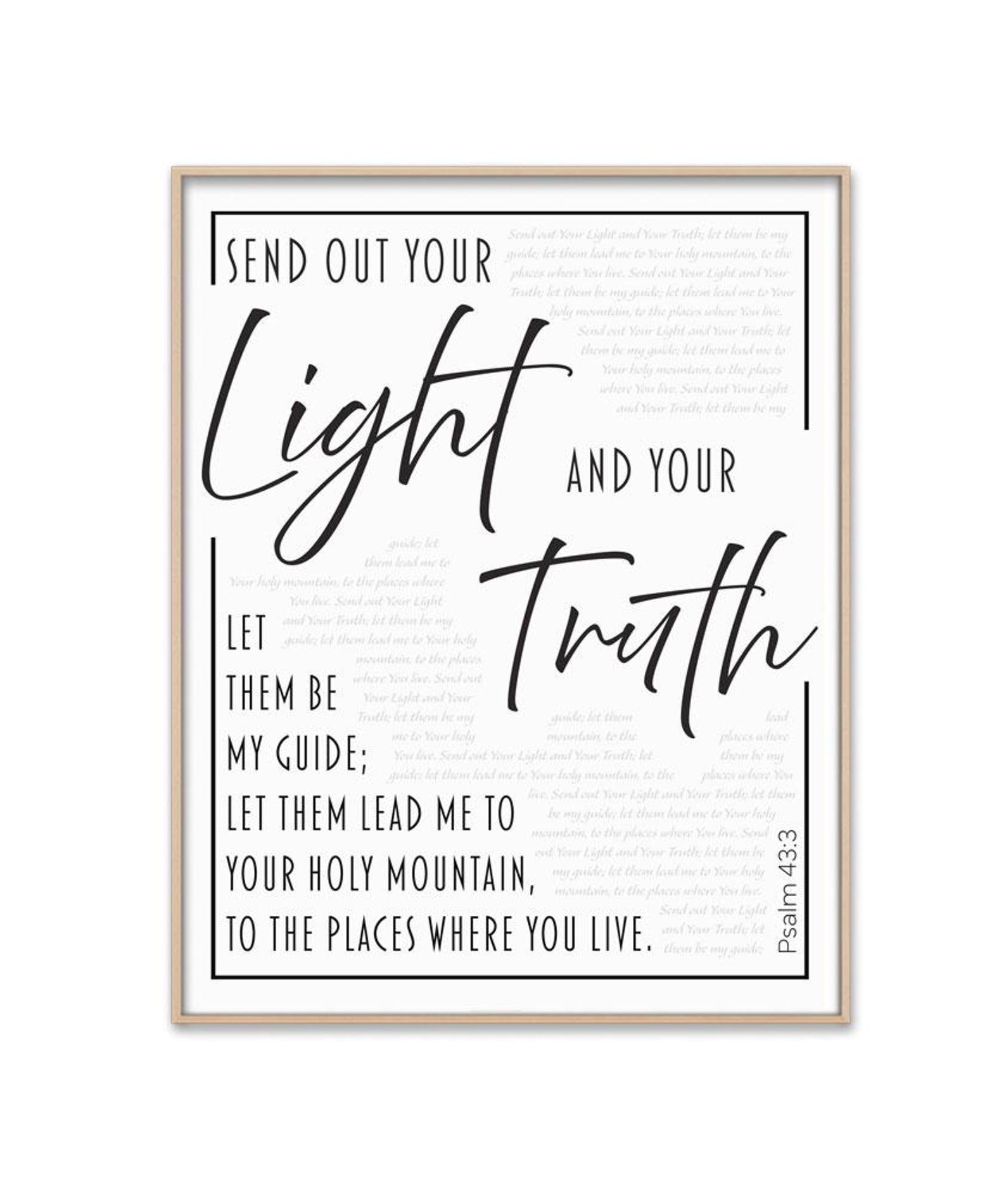Scripture Wall Art | Send Out Your Light | Modern Framed Christian ...