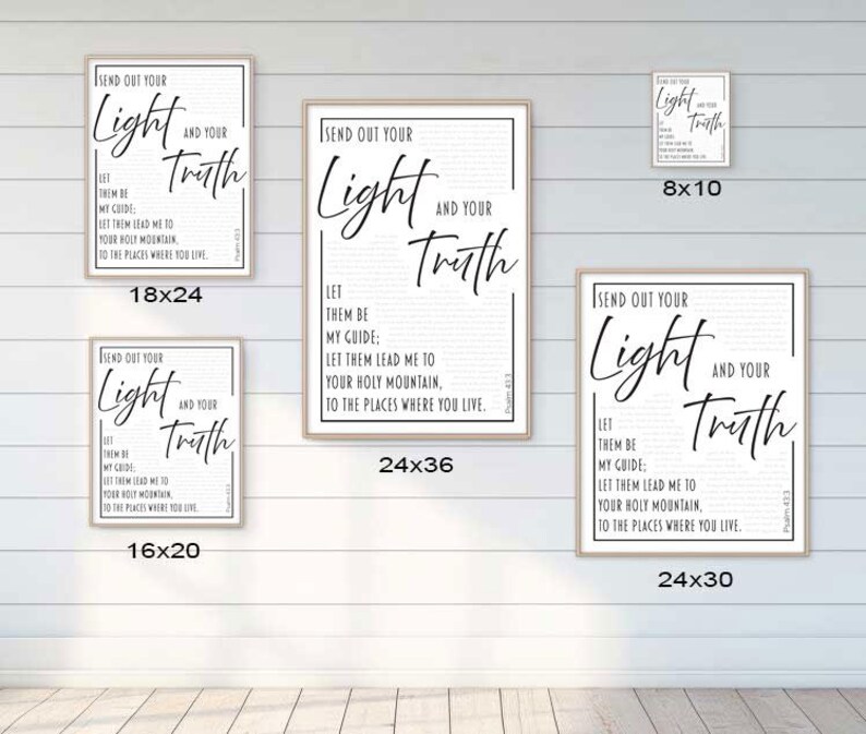 Scripture Wall Art | Send Out Your Light | Modern Framed Christian ...