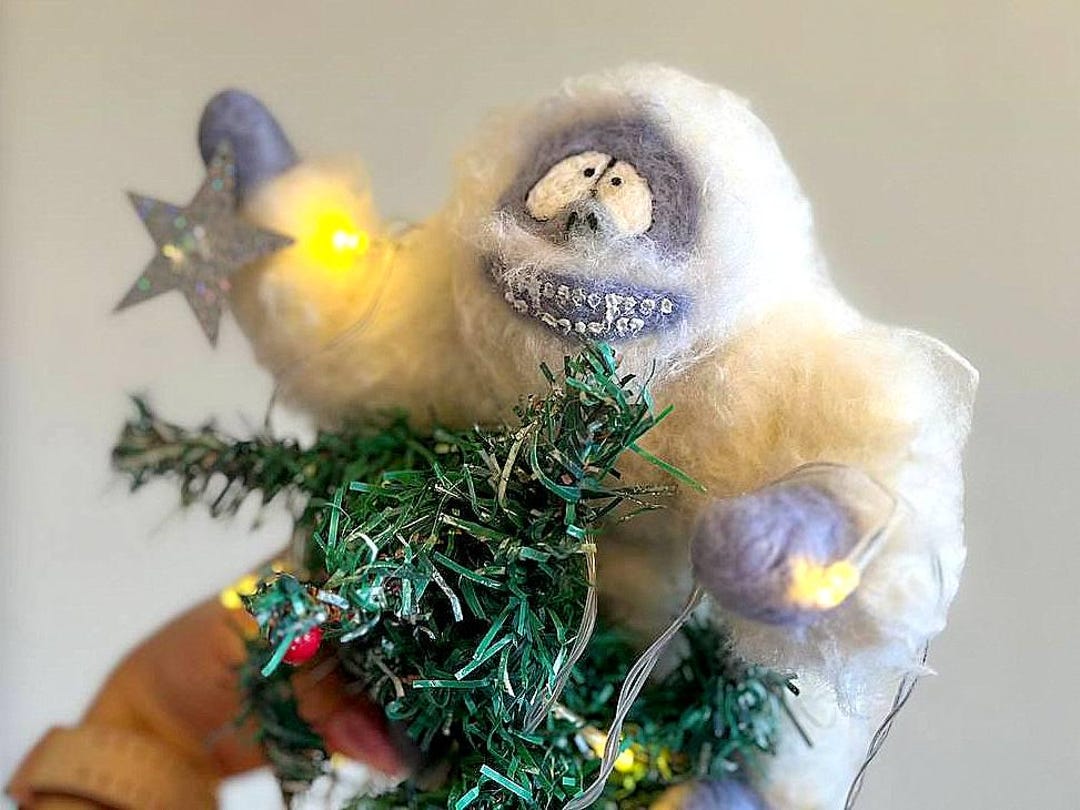 Abominable Snowman Vintage Christmas Ornament Christmas Tree Topper ...
