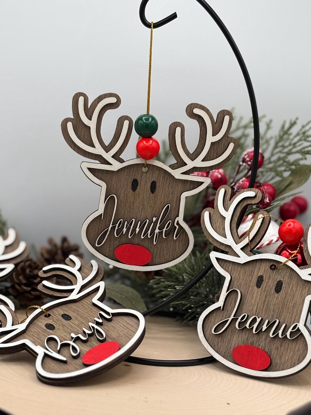Personalized Reindeer Christmas Ornament, Custom Christmas Ornament ...