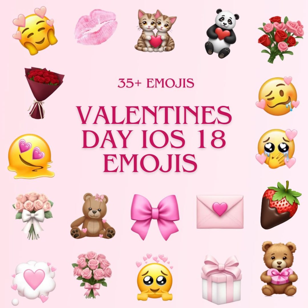 IOS 18 Valentines Day Emojis | 35+ iPhone Cute and Aesthetic Emojis ...