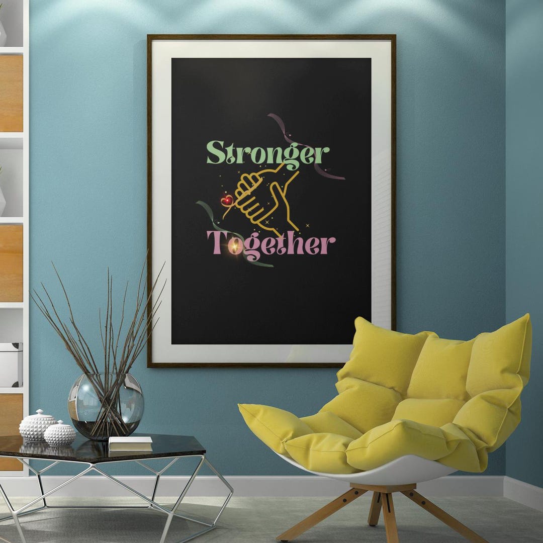 Valentine's Day Wall Art Motivational 'stronger Together' Poster for ...
