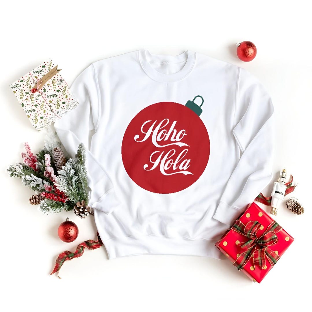 Ho-ho Hola Christmas Long Sleeve, Holiday Shirt, Festive Apparel ...
