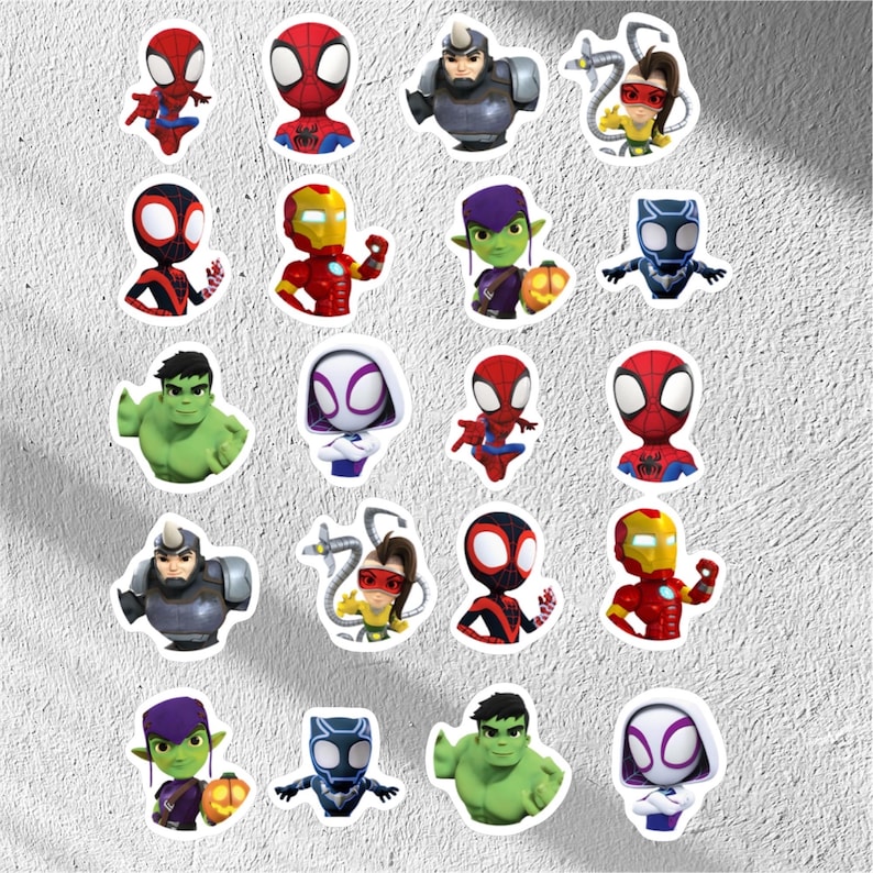 20 Spidey and His Friends Stickers / Vinyl Stickers / Holographic ...
