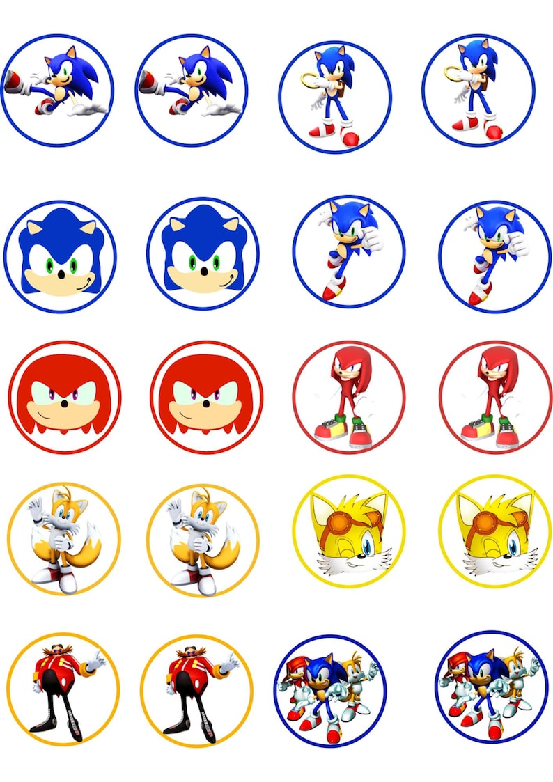 20 Sonic Stickers / Vinyl Stickers / Holographic Stickers / Waterproof ...